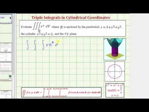 Evaluate a Triple Integral Using Cylindrical Coordinates - Triple Integral of e^z