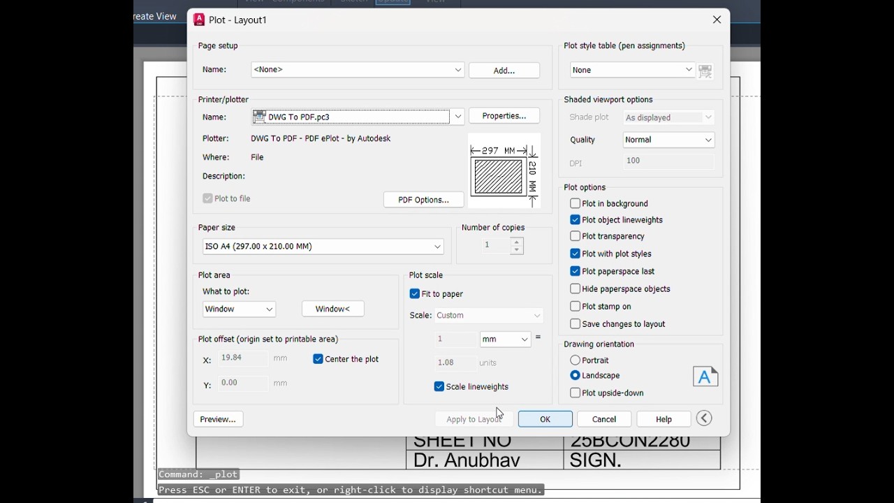 AutoCAD-Printing the project