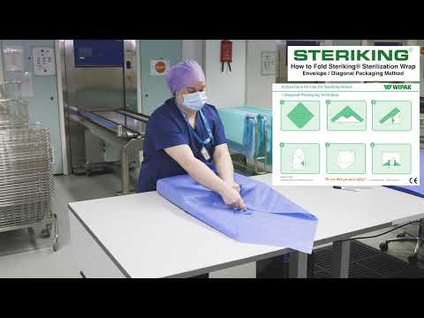 How to fold Steriking® sterilization wraps with envelope/diagonal fold method | Steriking®