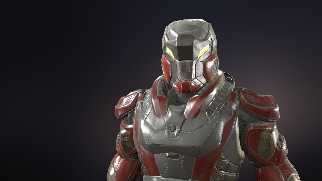 Sci-Fi Soldier WIP turntable. Texturing.