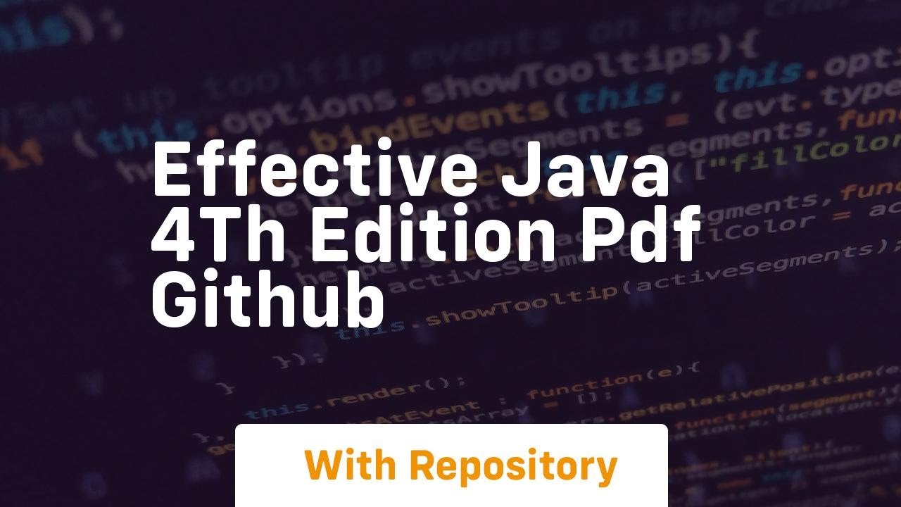 effective java 4th edition pdf github