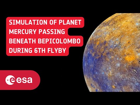 Simulation of BepiColombo's sixth flyby Mercury views
