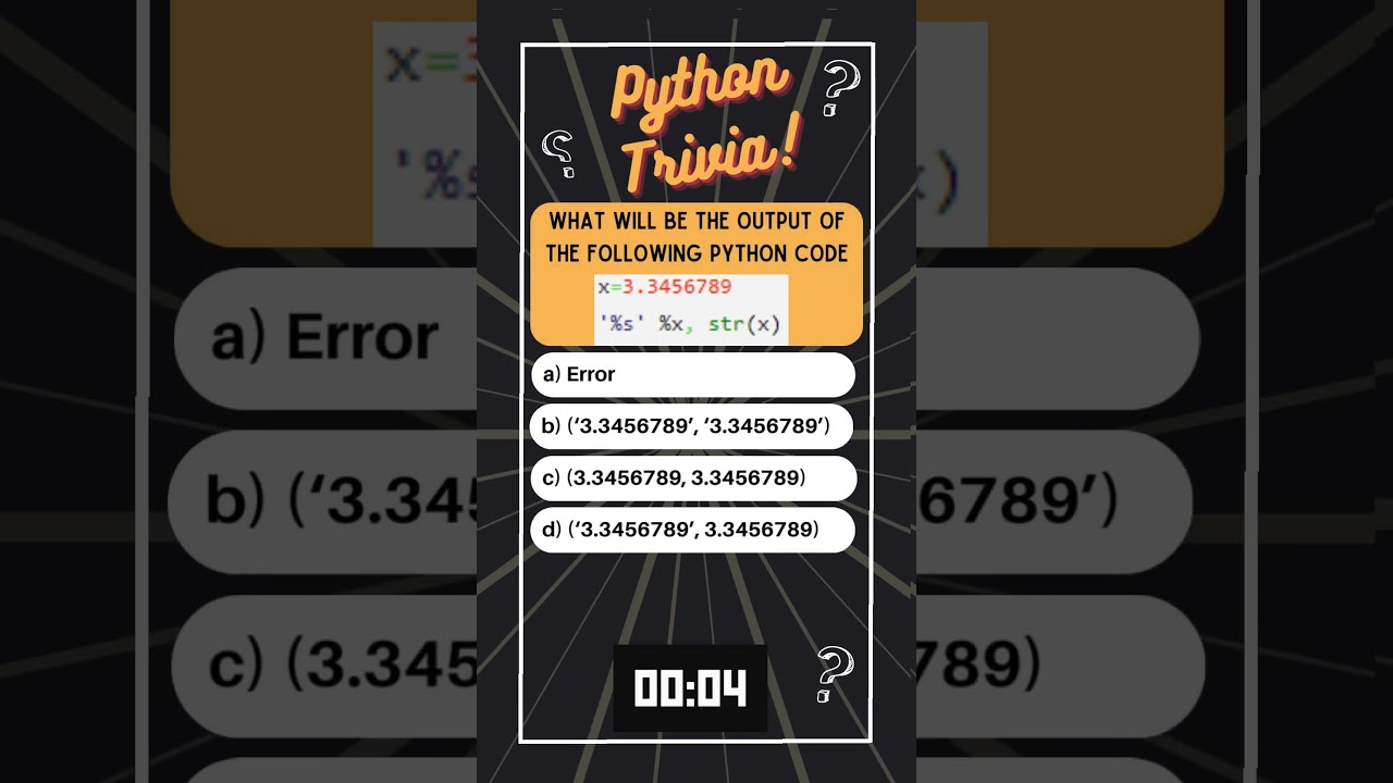 Python Trivia   Formatting 16 #coding #python #techcommunity #shorts #trending #viral #datascience