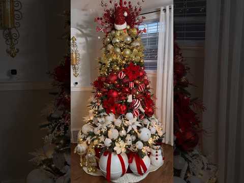 Christmas tree red, white and gold 🎄#christmastree #ideas #tips #navidad2024 #christmas2024 #diy