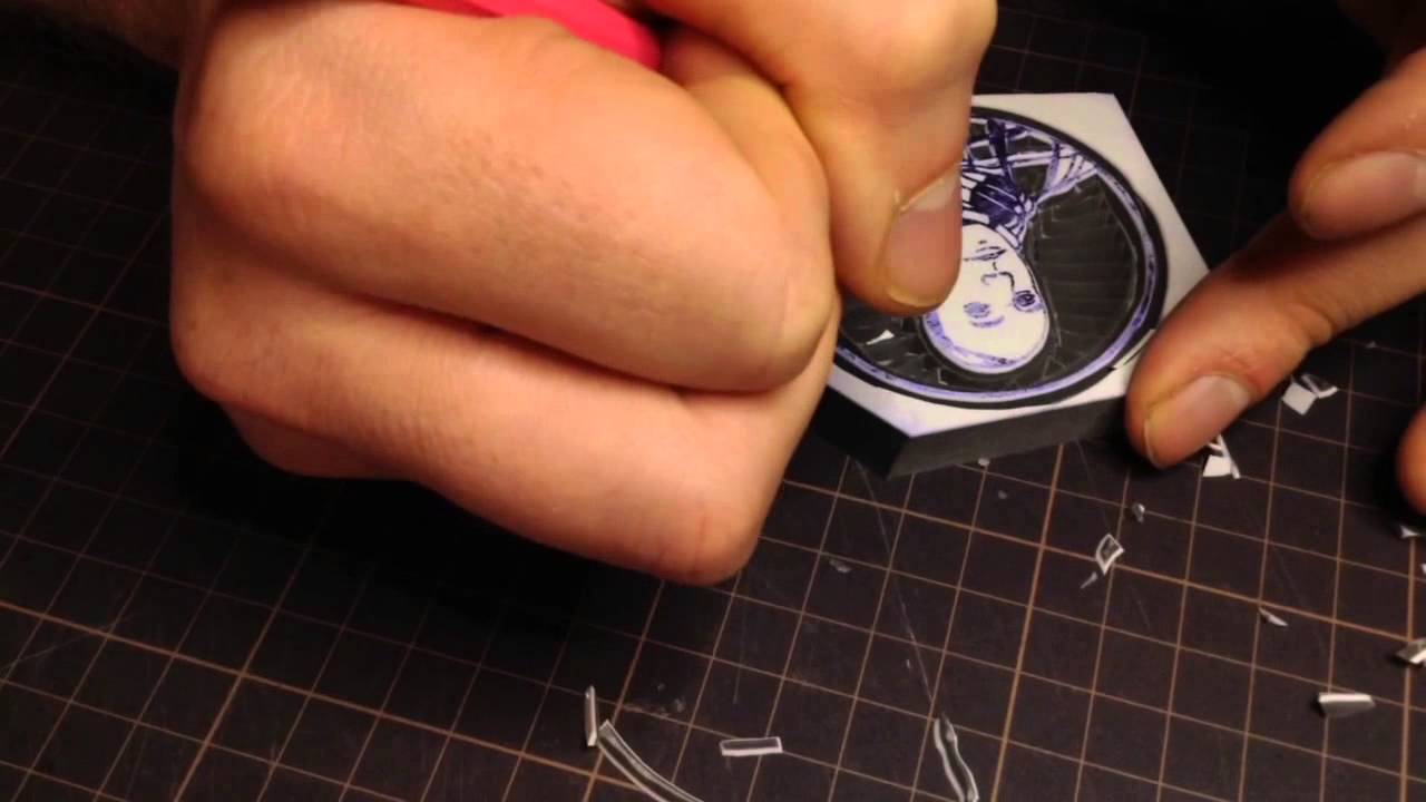 Self portrait stamp Carving