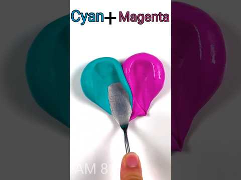 cyan+magenta colour mix ❓ (satisfying) #satisfying #colourmixing #relaxing #colorfulmixing