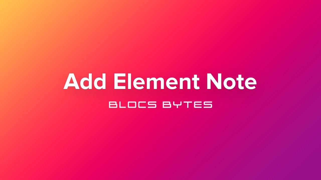How to Add an Element Note