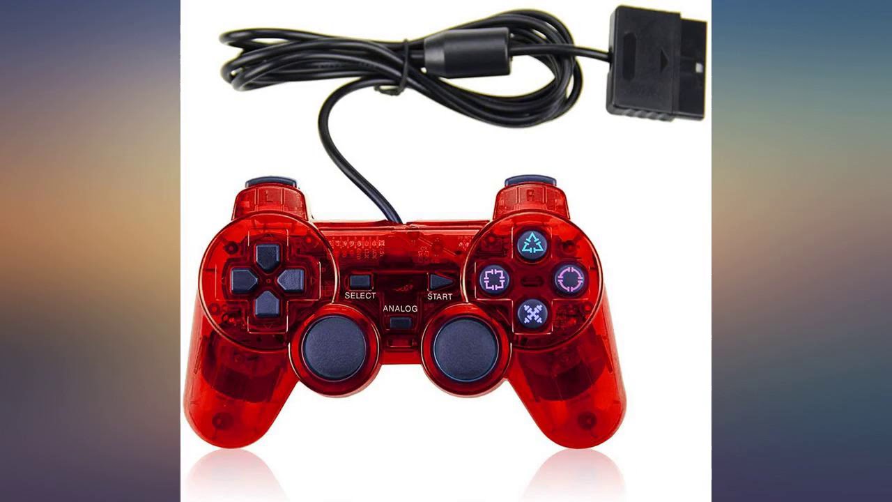 PS2 Wired Controller, Double Shock Dual Vibration Twin Shock Gamepad for Sony Playstation