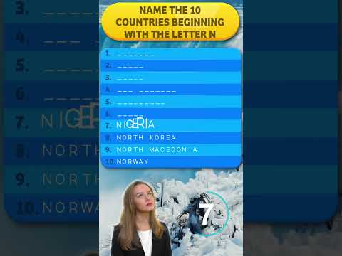 NAME THE 10 COUNTRIES BEGINNING WITH THE LETTER N