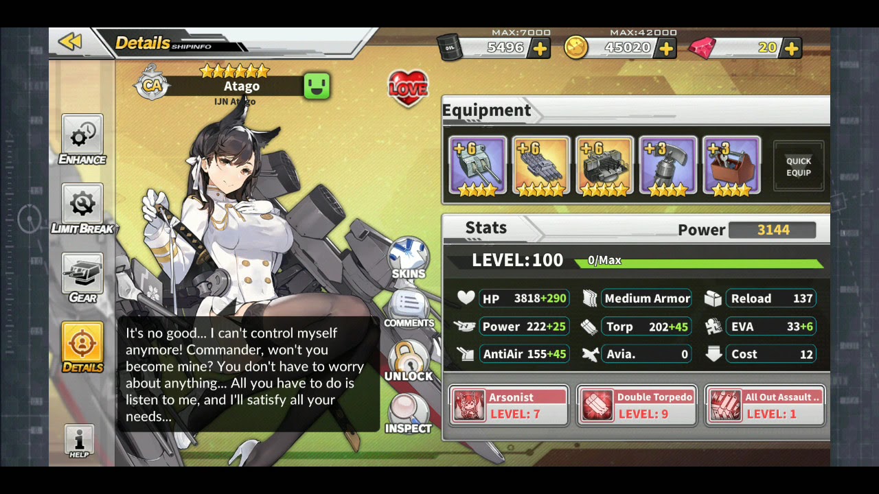 AzurLane #EN Atago Max Affection Voice Line