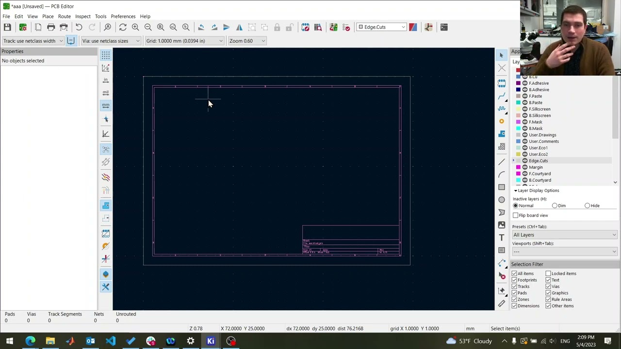 KiCad PCB Shape from DXF Tutorial (1m)
