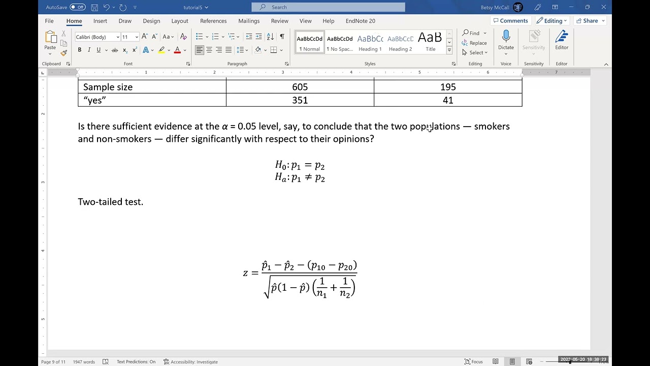 Conducting Two-Sample Proportion Tests in Excel
