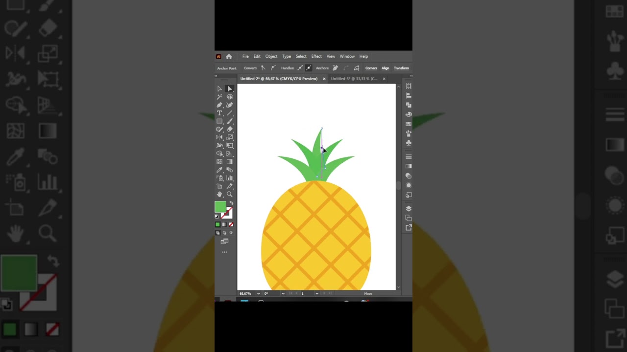 Adobe Illustrator Speed Art - Pineapple Flat Design