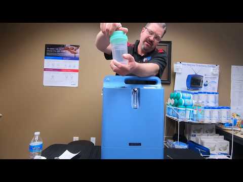 Humidifier set up for an oxygen concentrator
