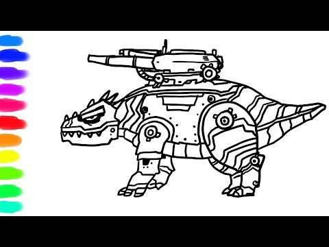 Cute dinosaurs robot coloring and drawing for Kids, Toddlers | PARA channel ☆