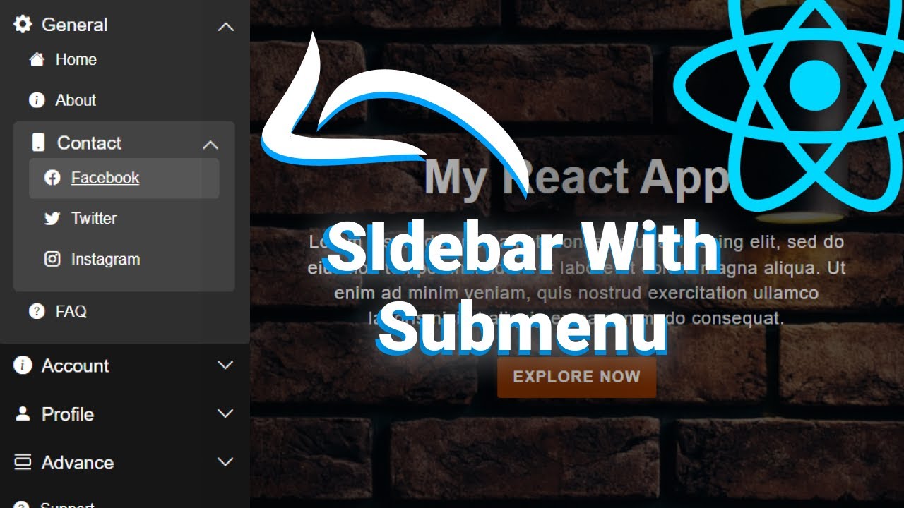 Create a sidebar with submenu using React.JS