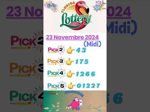 lottery florida en direct midi 23 Novembre 2024 | latest lotto result today