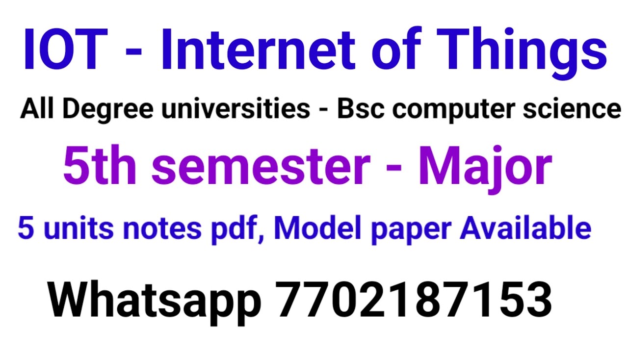 Internet of things IOT degree 5th sem Important questions with answers pdf 2025 #bsccomputerscience 