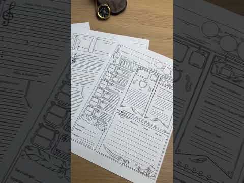Bard Themed Colorless 5e Character Sheet