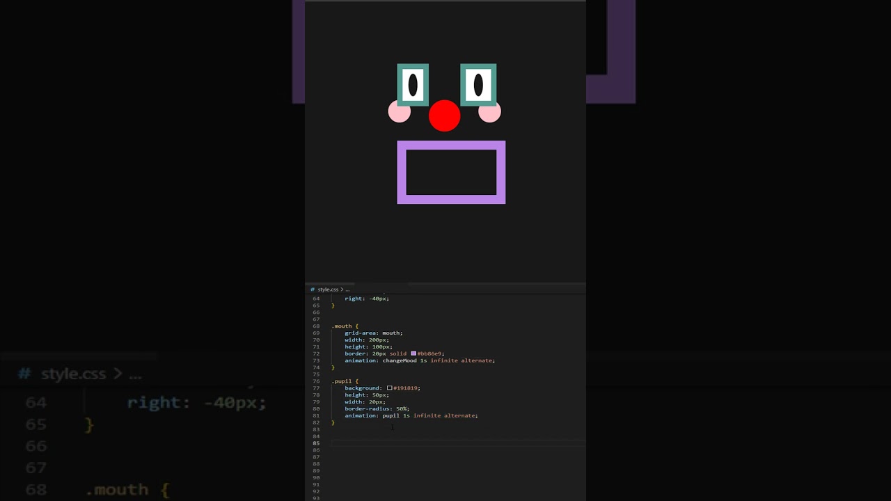 Fast Pure CSS Animation Clown Face