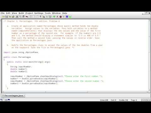 java chapter3 problem4 percentages