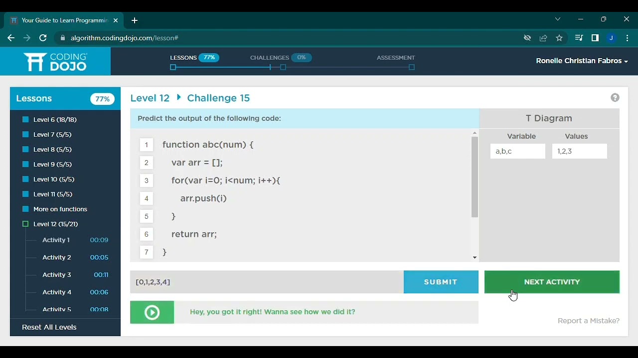 Algorithm Coding dojo Level 12