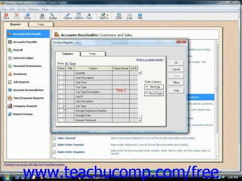 Peachtree Tutorial Modifying Reports Sage Training Lesson 14.8