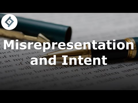 Misrepresentation & Intent | Contract Law