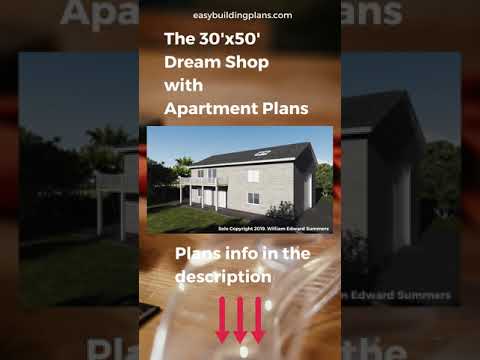 The 30'x50' Dream Shop with Apartment, #Shorts, #WorkshopPlans, #ShopWithApartment