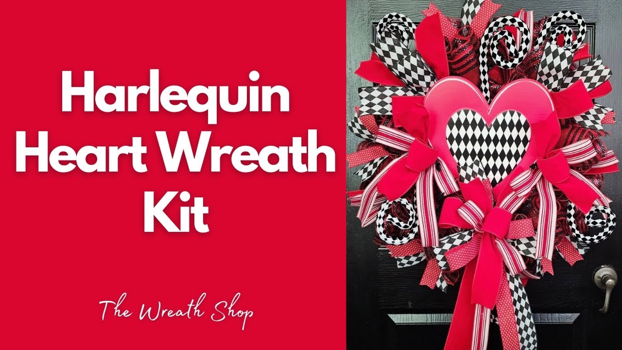 Harlequin Heart Wreath Kit - Facebook Live