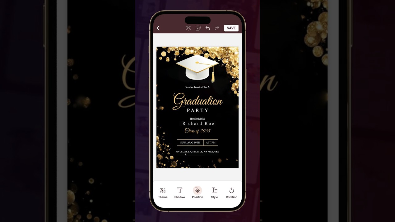 Graduation Party Invitation! #graduationparty #graduationday #ytshorts #viralshort #invitationmaker
