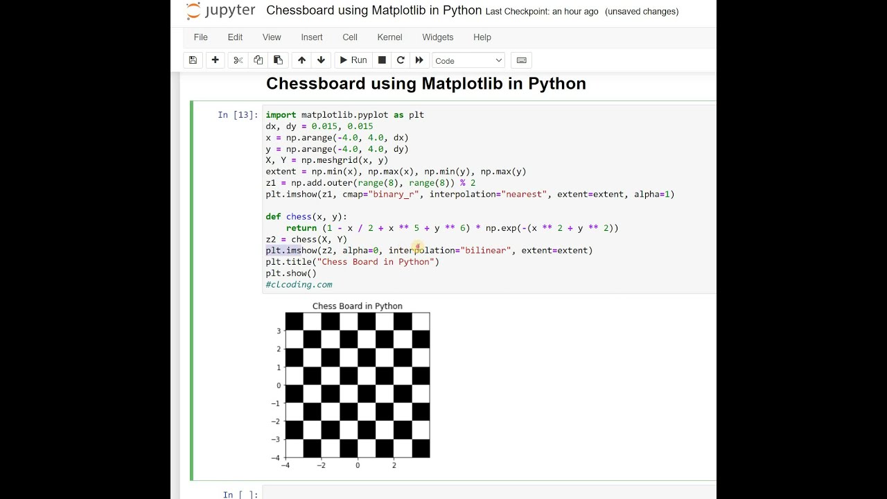 Day 19 : Chessboard using Matplotlib in Python