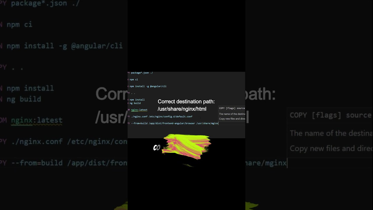 How to Containerize Angular App  (Docker + Nginx)  #shorts #coding #containerization #docker