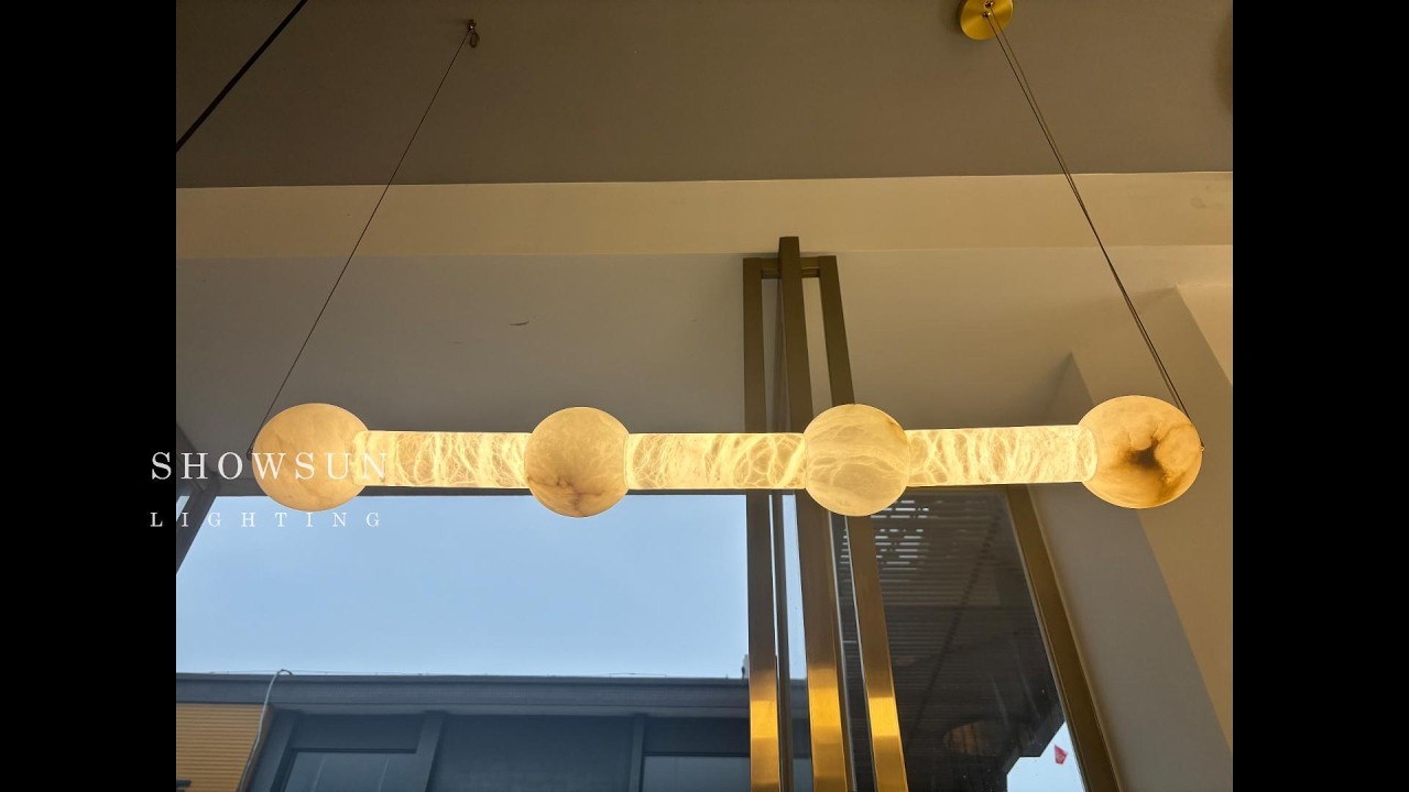 Linear Alabaster Pendant Light for Dining Room