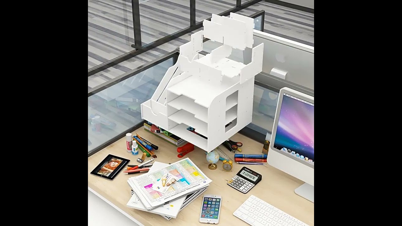 Organizador De Escritorio Con Portalápices Office Blanco