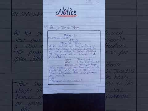Notice on tour to Jaipur l Write a notice on school tour l Notice writing l English #notice