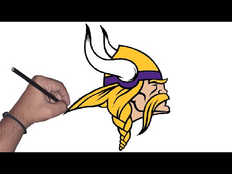 How to draw the logo of Minnesota Vikings
