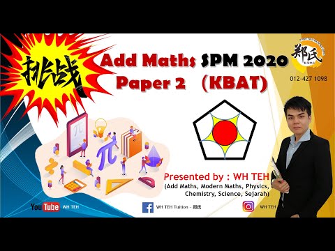 SPM 2020 Add Maths Pentagon Paper 2 Question (KBAT)