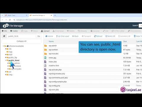 How to create a new file or folder in cPanel File Manager with tasjeel