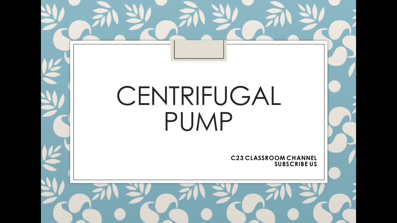 Centrifugal Pump Note 08 - Pump efficiency