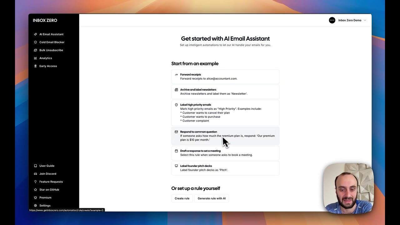 Inbox Zero Demo for YC application