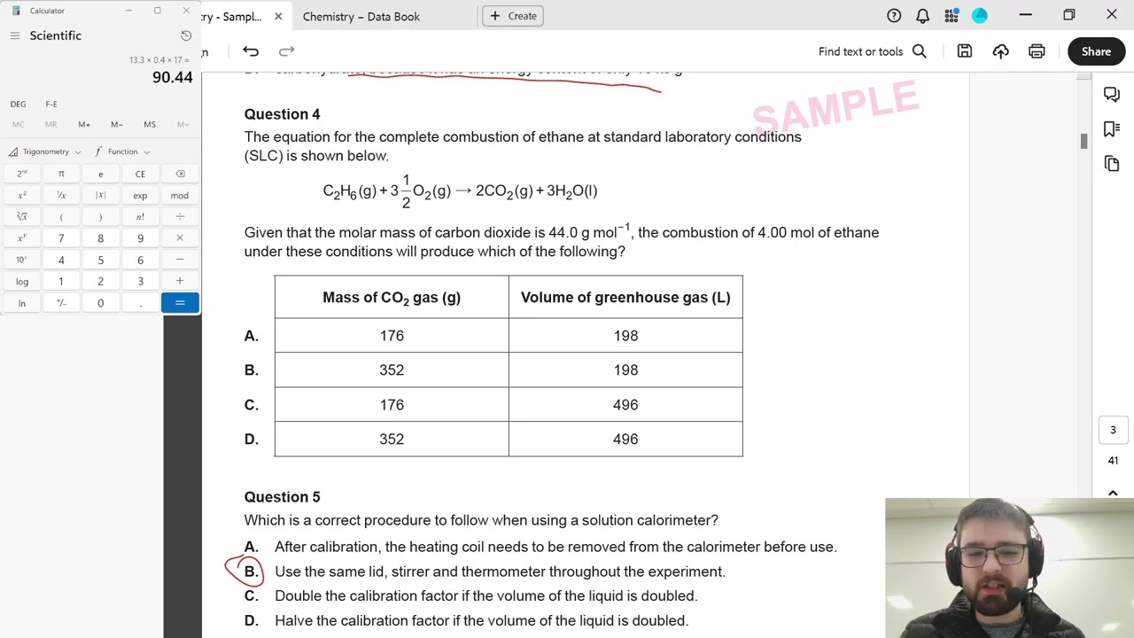 2024 VCE Chemistry Sample Exam Attempt