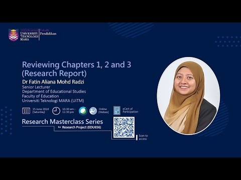 REVIEWING CHAPTERS 1,2,3 (RESEARCH REPORT) for RESEARCH MASTERCLASS SERIES