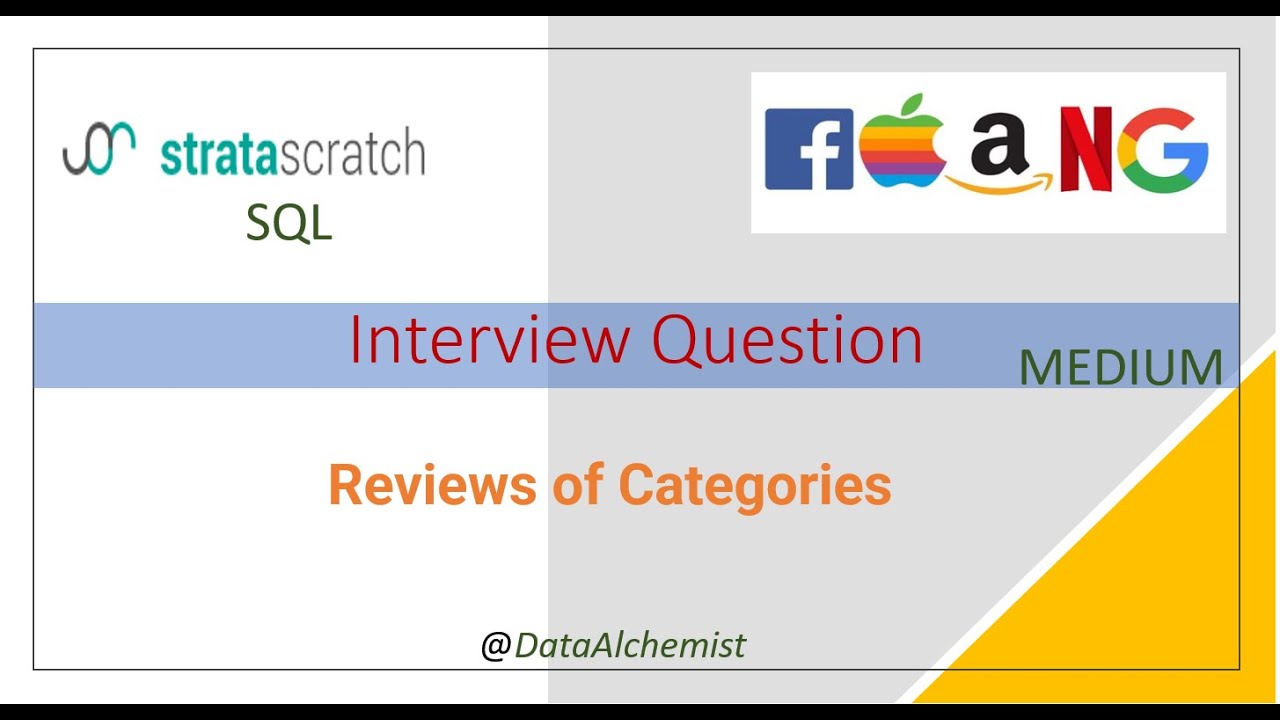 Reviews of Categories | Medium | StrataScratch | SQL | Solution | Interview Problem