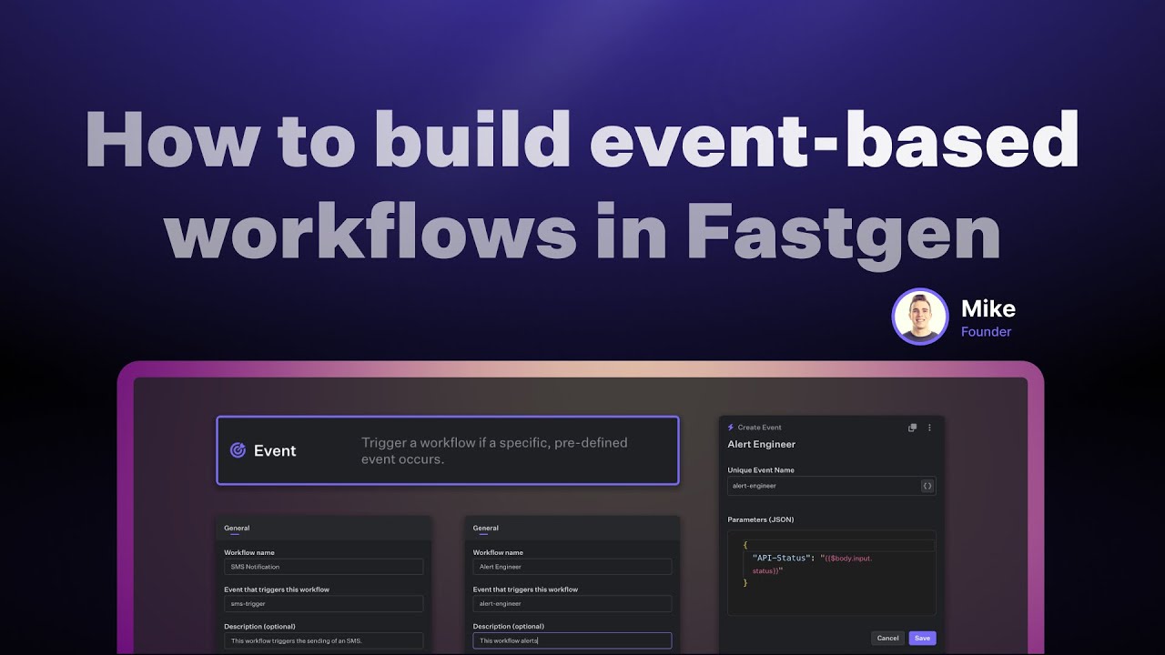 How to build event-based workflows in Fastgen