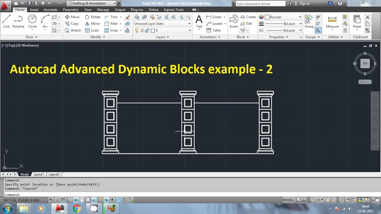Autocad Advanced Dynamic Blocks Tutorials - John David - Example 2