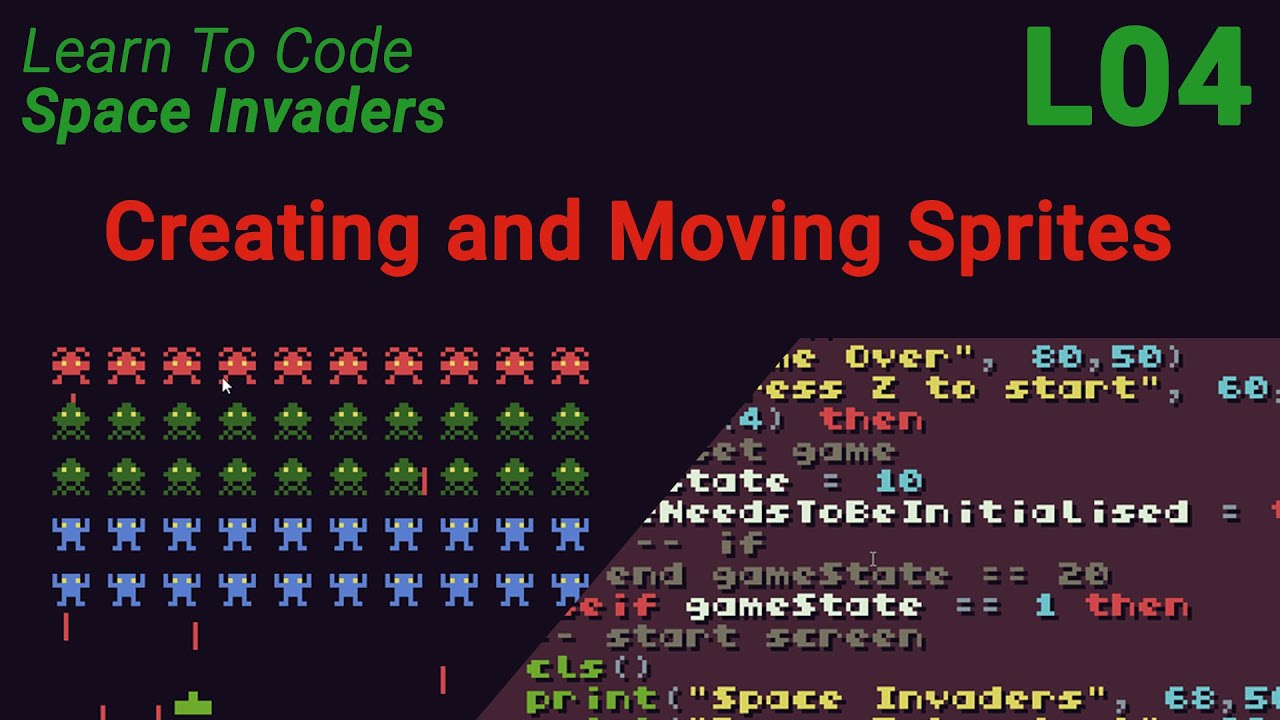 Space Invaders Lesson 4 - Creating and Moving Sprites