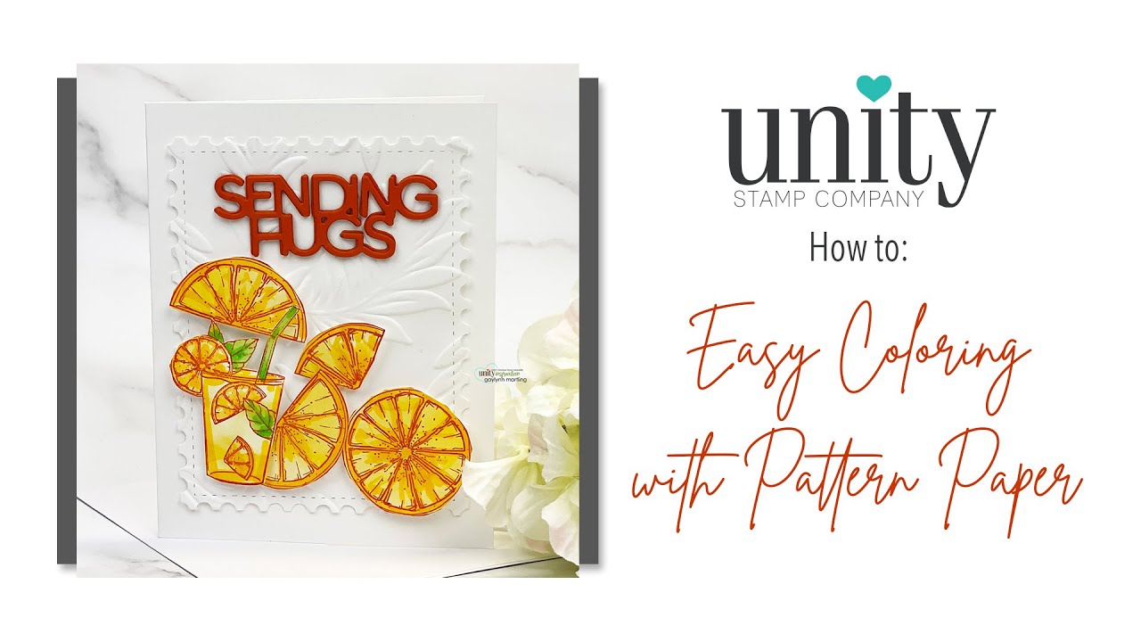 Unity Quick Tip: Stamping on Pattern Paper for Easy Coloring