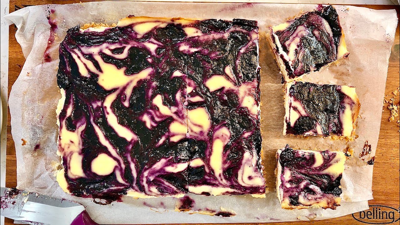 One Handed Baker - Blueberry Cheesecake Slice